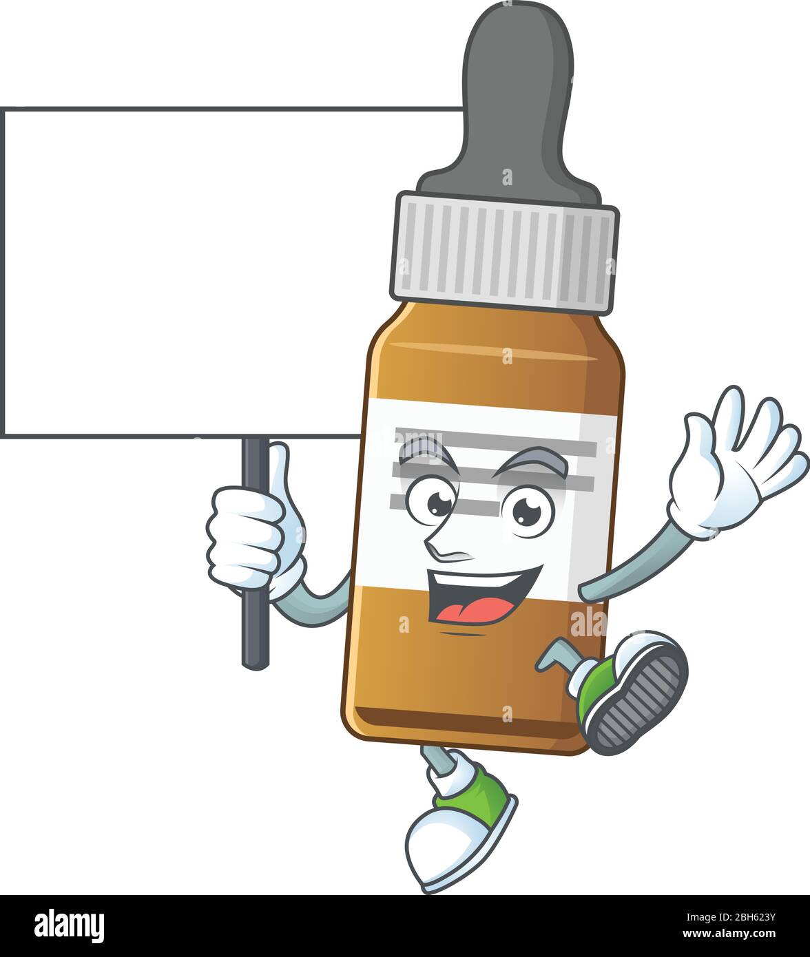 Sweet liquid bottle cartoon character rise up a board Stock Vector ...