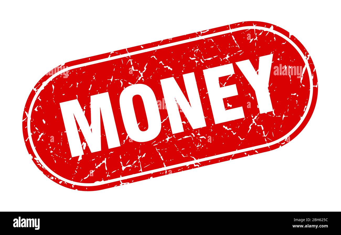 money sign. money grunge red stamp. Label Stock Vector Image & Art - Alamy