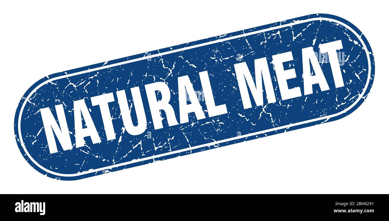 natural meat sign. natural meat grunge blue stamp. Label Stock Vector ...