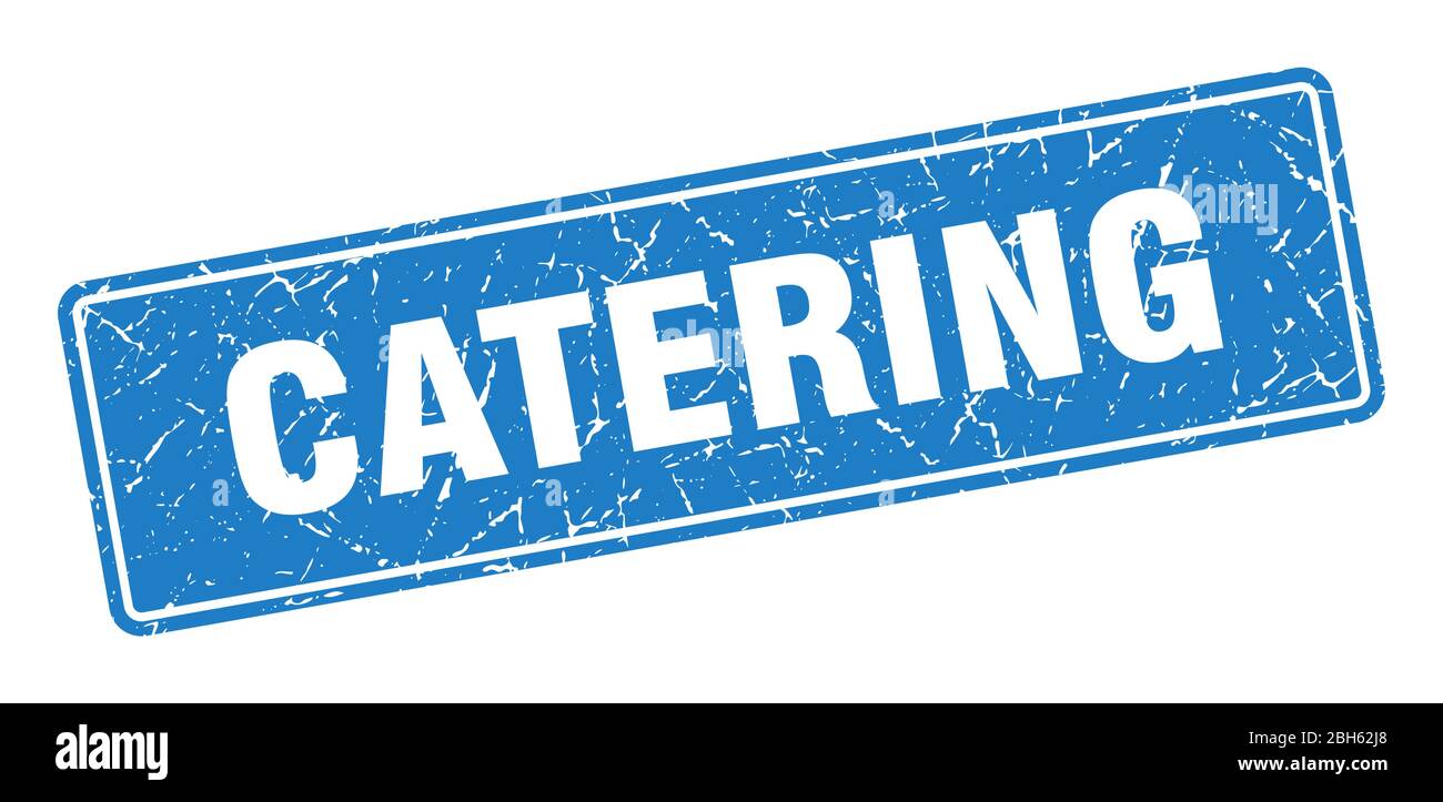 catering stamp. catering vintage blue label. Sign Stock Vector Image ...
