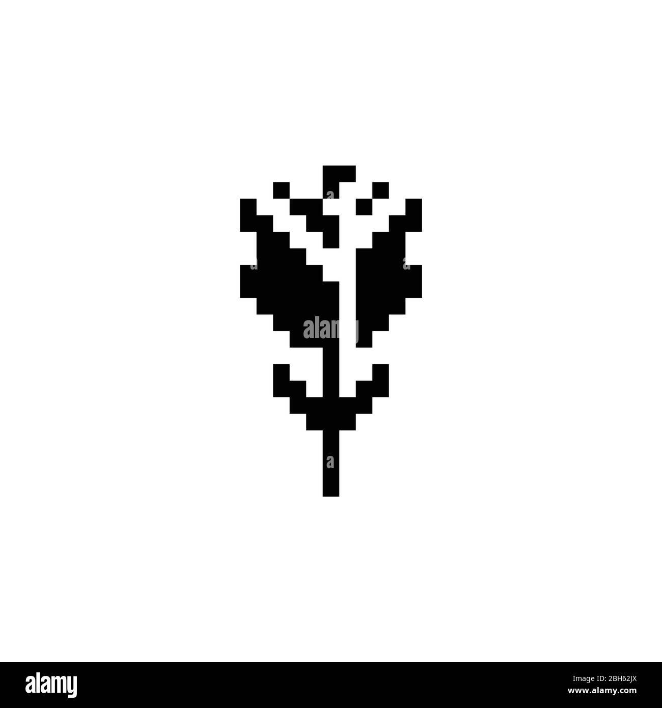 Rose. Pixel icon. Isolated flower vector illustration Stock Vector ...