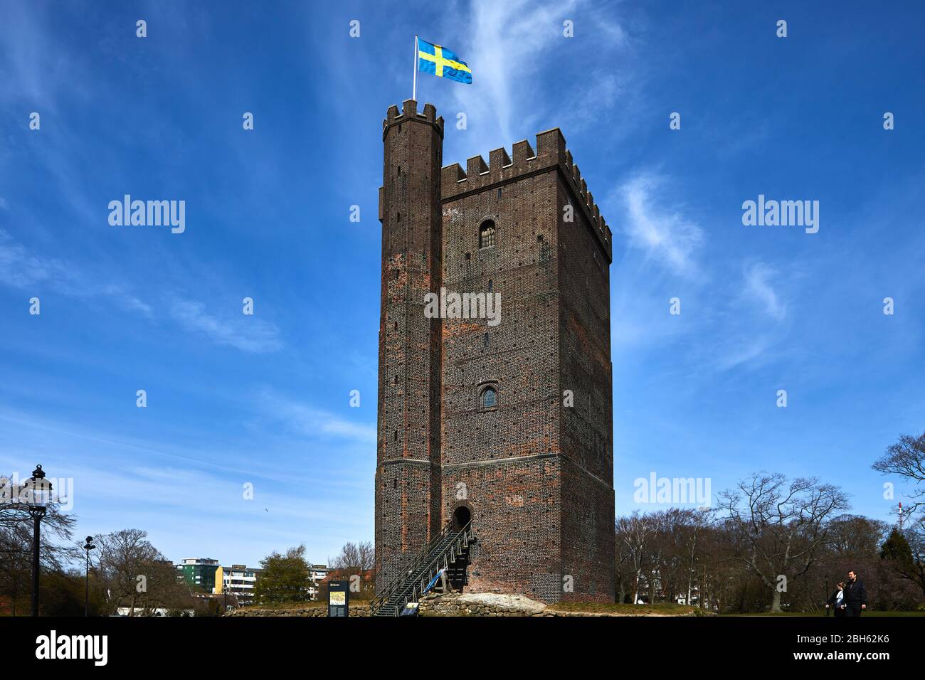Medieval tower called Karnan (Kärnan) in Helsingborg, Sweden. This is ...