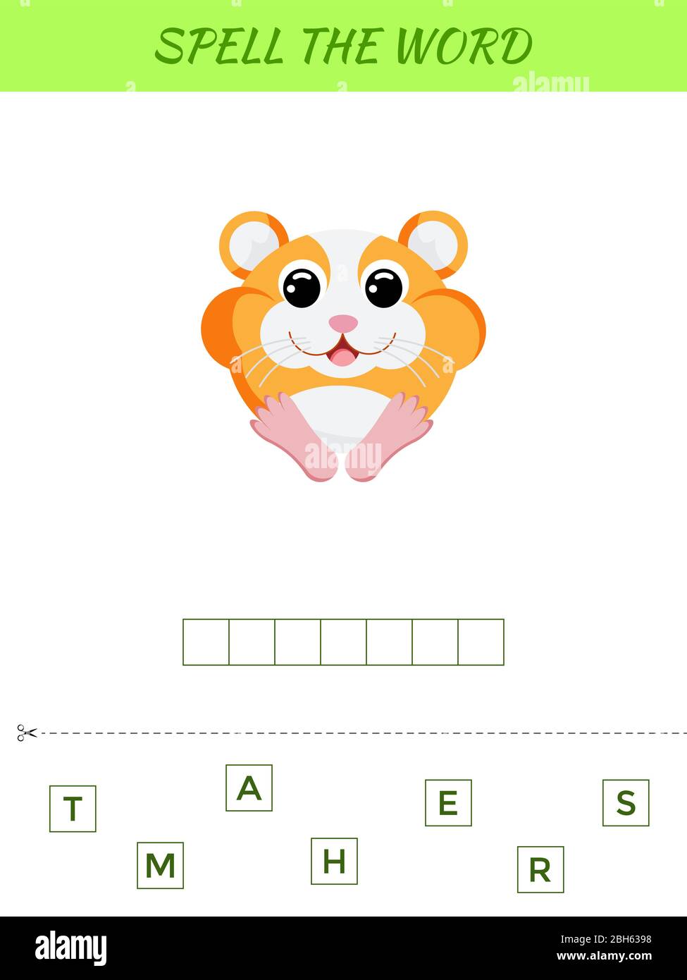 Spelling word scramble game template. Educational activity for ...