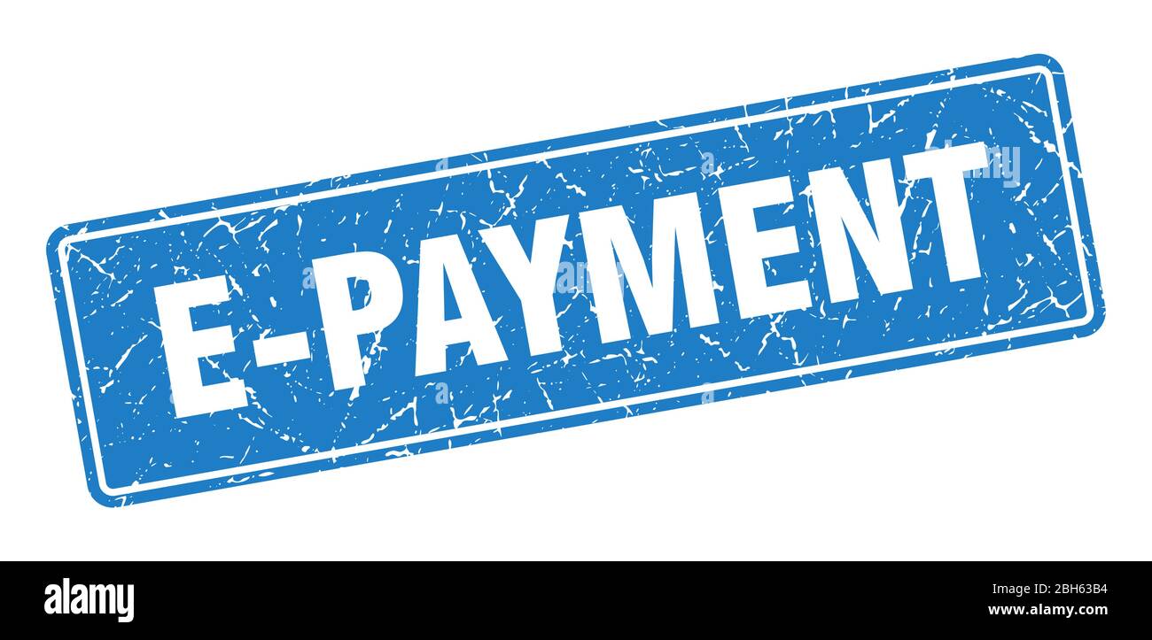 e-payment stamp. e-payment vintage blue label. Sign Stock Vector Image ...