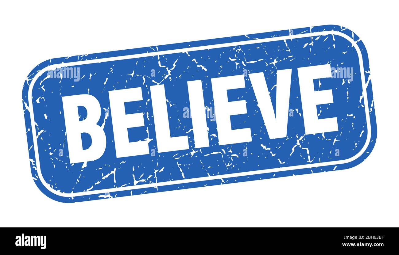 believe stamp. believe square grungy blue sign Stock Vector Image & Art ...