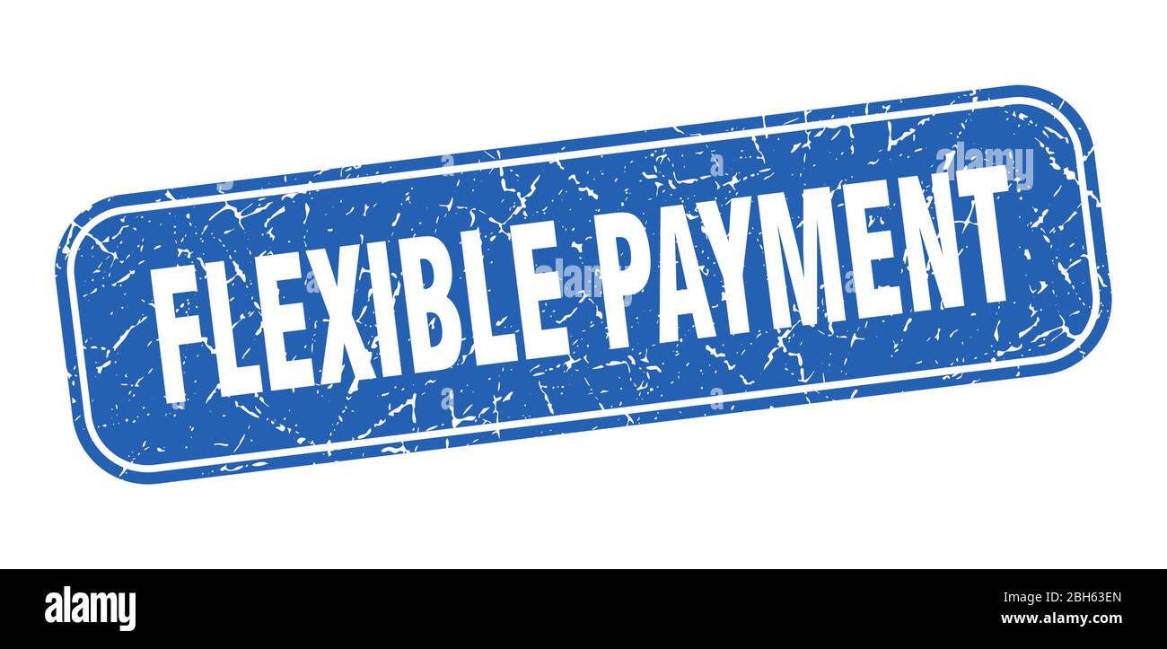 flexible payment stamp. flexible payment square grungy blue sign Stock ...