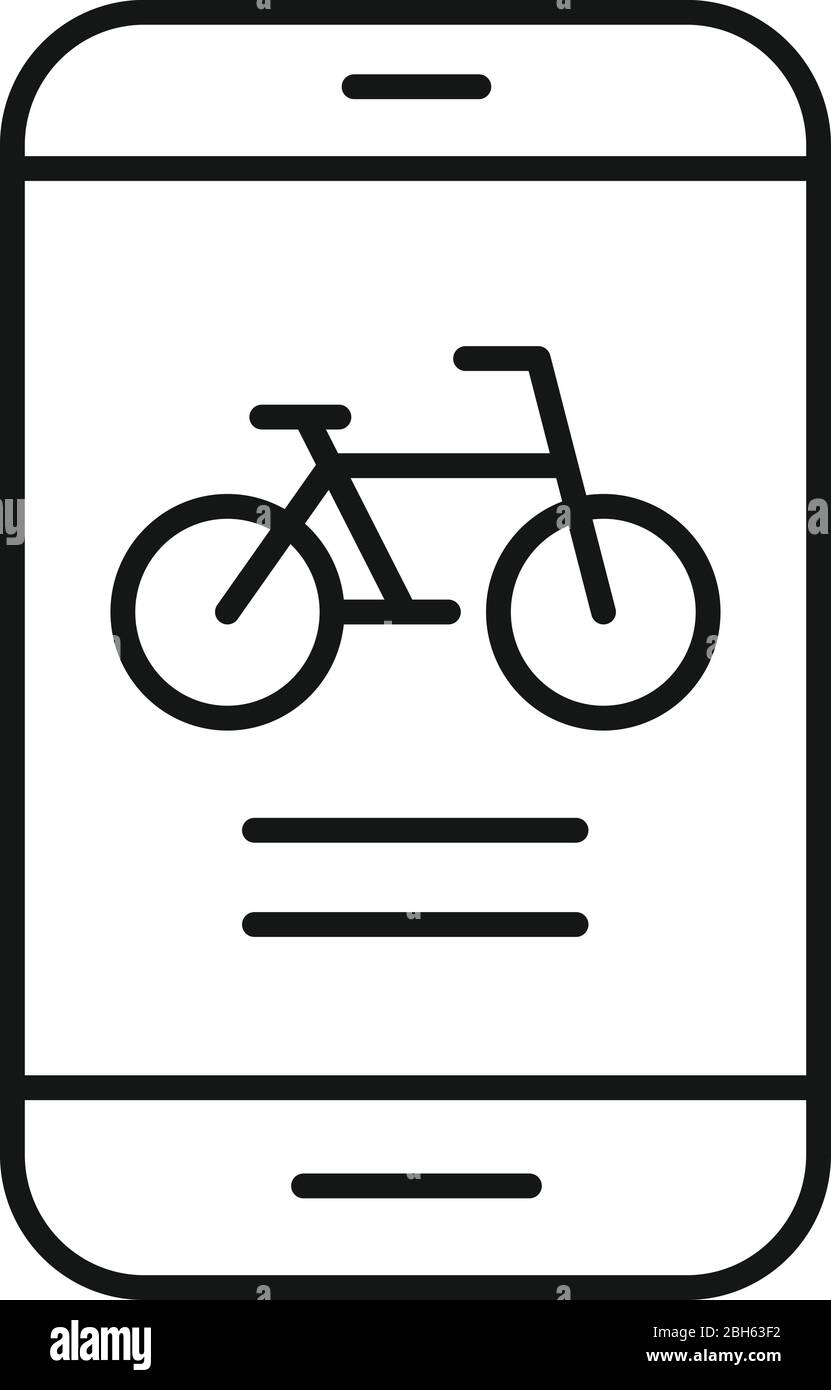 Smartphone Bike Rent Icon Outline Smartphone Bike Rent Vector Icon For
