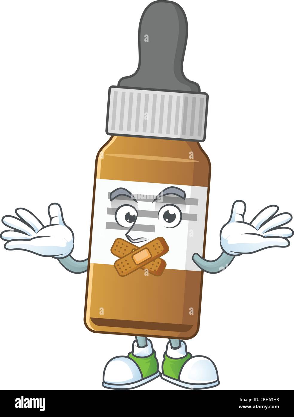 Liquid bottle mascot cartoon design with quiet finger gesture Stock ...