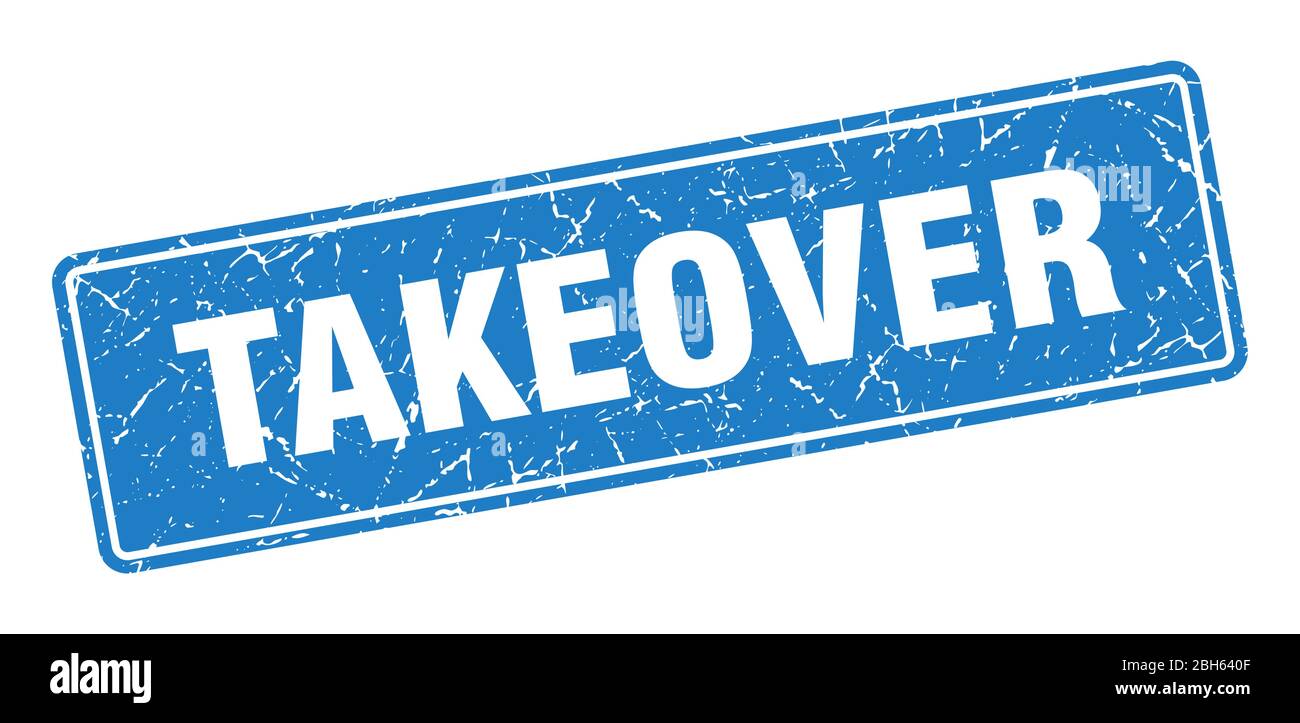 takeover stamp. takeover vintage blue label. Sign Stock Vector Image ...