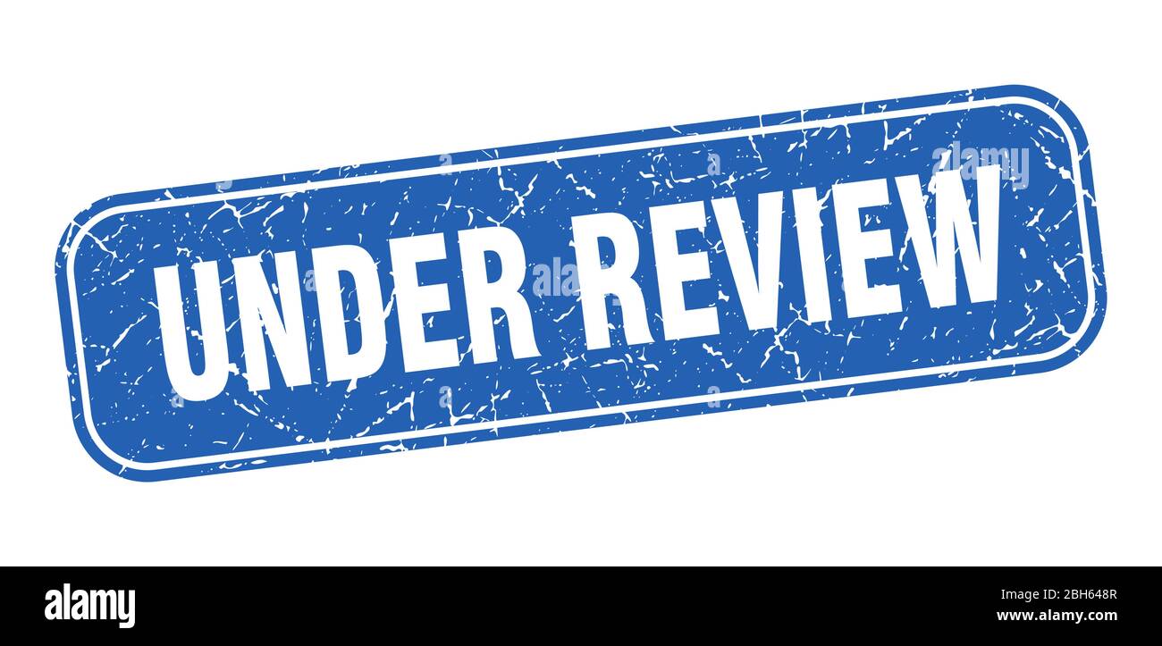 under review stamp. under review square grungy blue sign Stock Vector ...