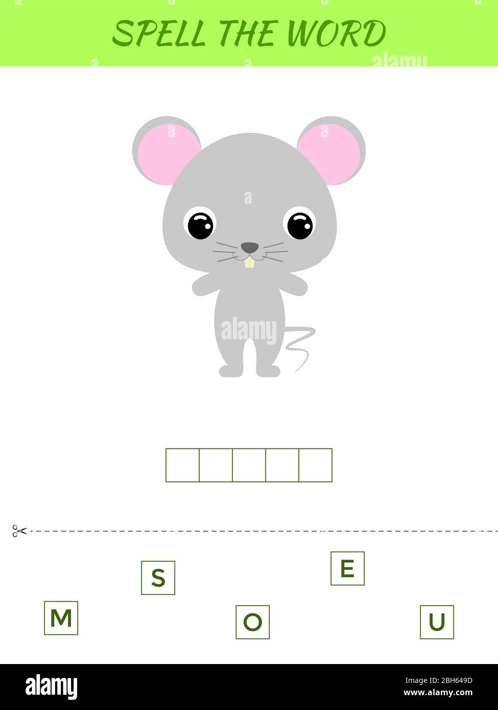 Spelling word scramble game template. Educational activity for ...