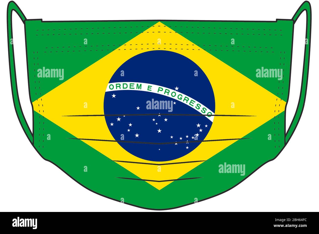 Covid-19, face mask template with photo motif, Brazil Stock Photo - Alamy