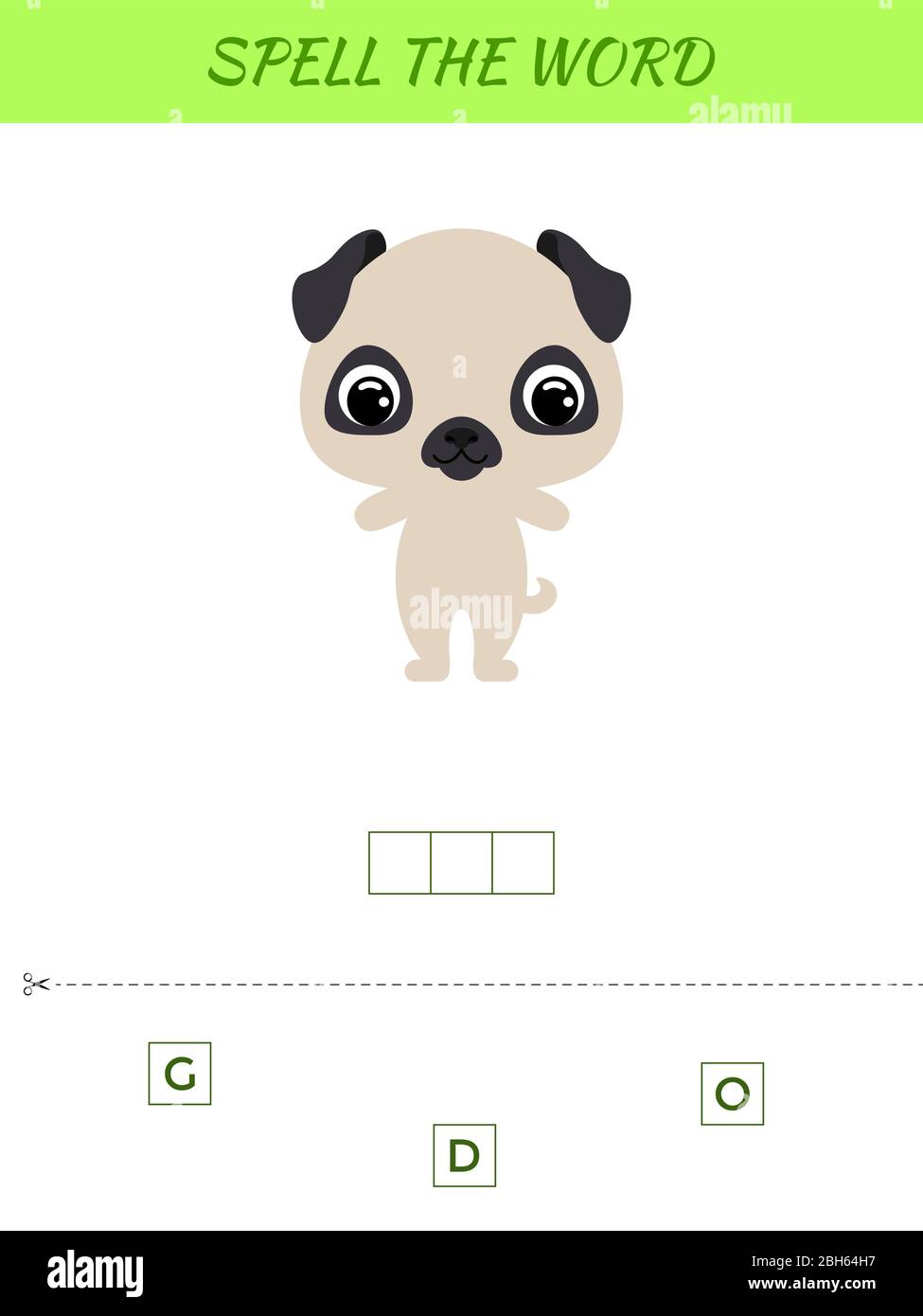 Spelling word scramble game template. Educational activity for ...