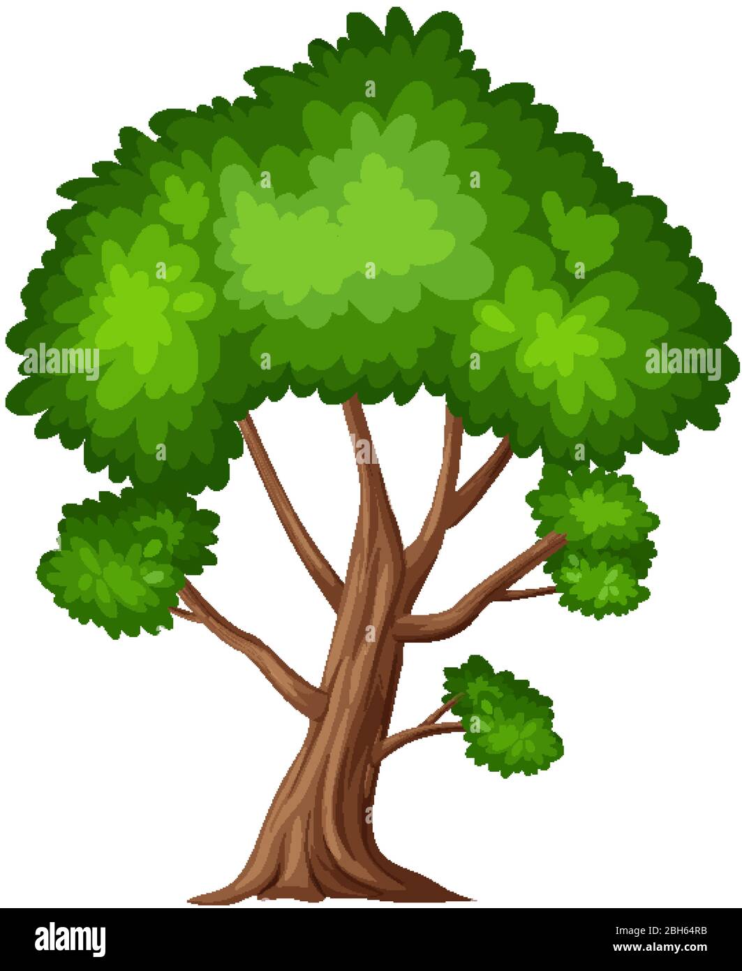 One big tree on white background illustration Stock Vector Image & Art ...