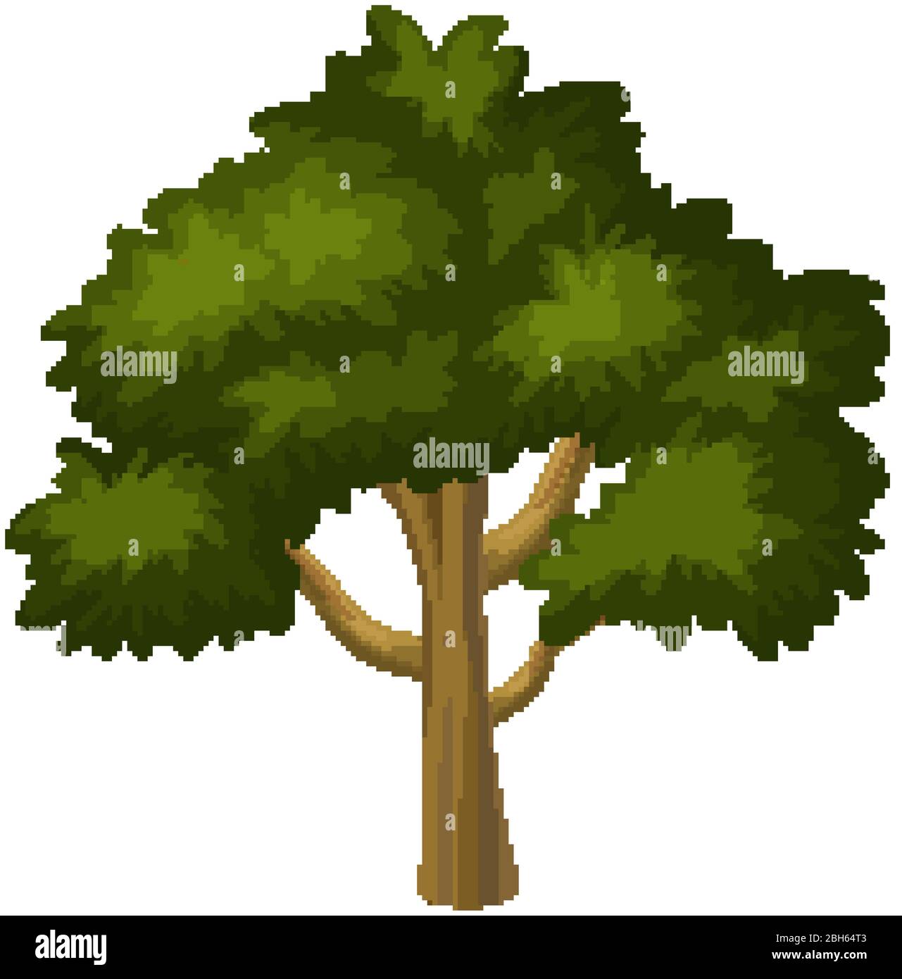 One big tree on white background illustration Stock Vector Image & Art ...