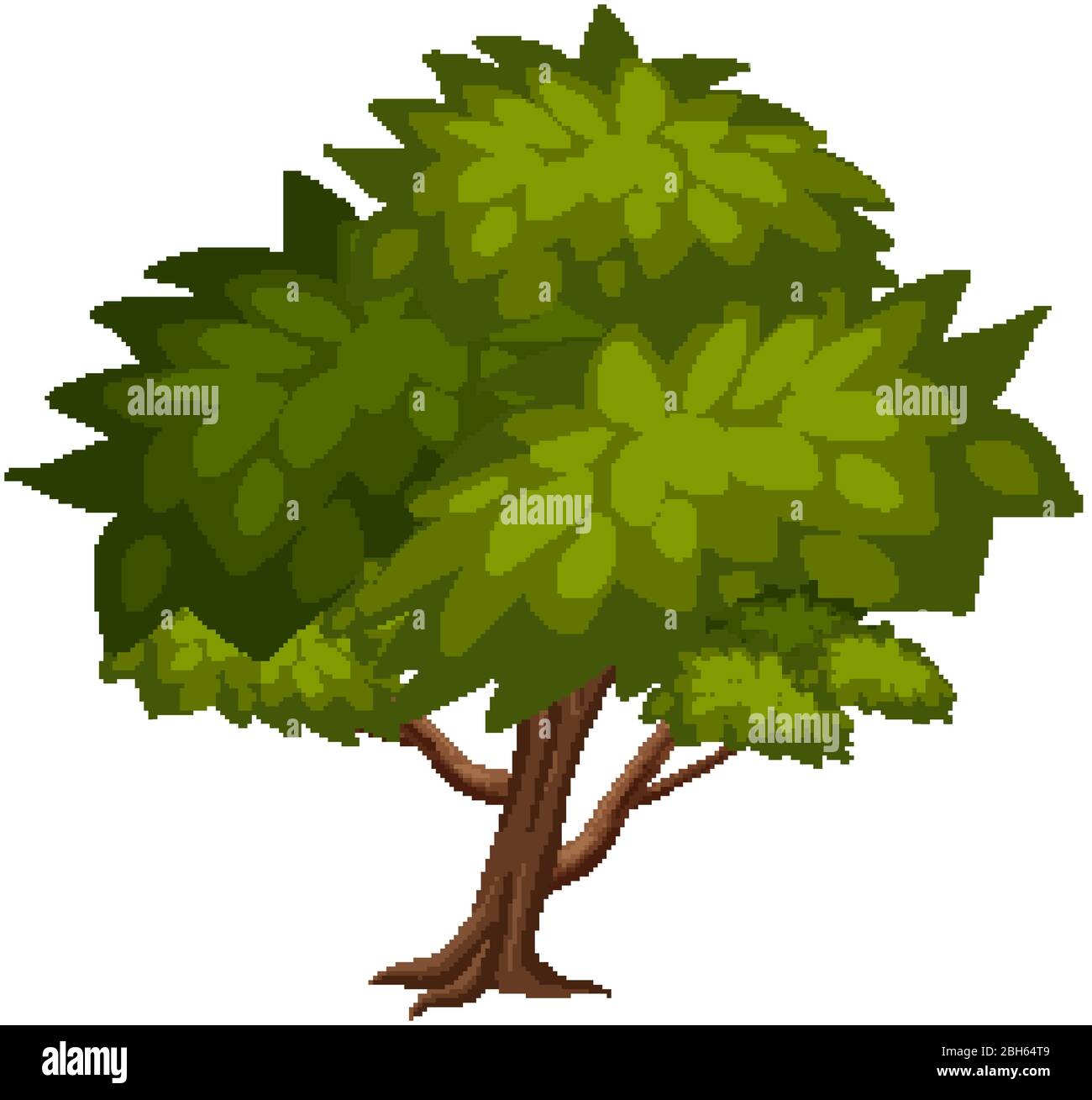 One big tree on white background illustration Stock Vector Image & Art ...