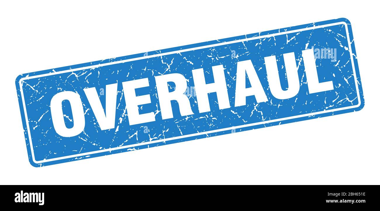 overhaul stamp. overhaul vintage blue label. Sign Stock Vector Image ...