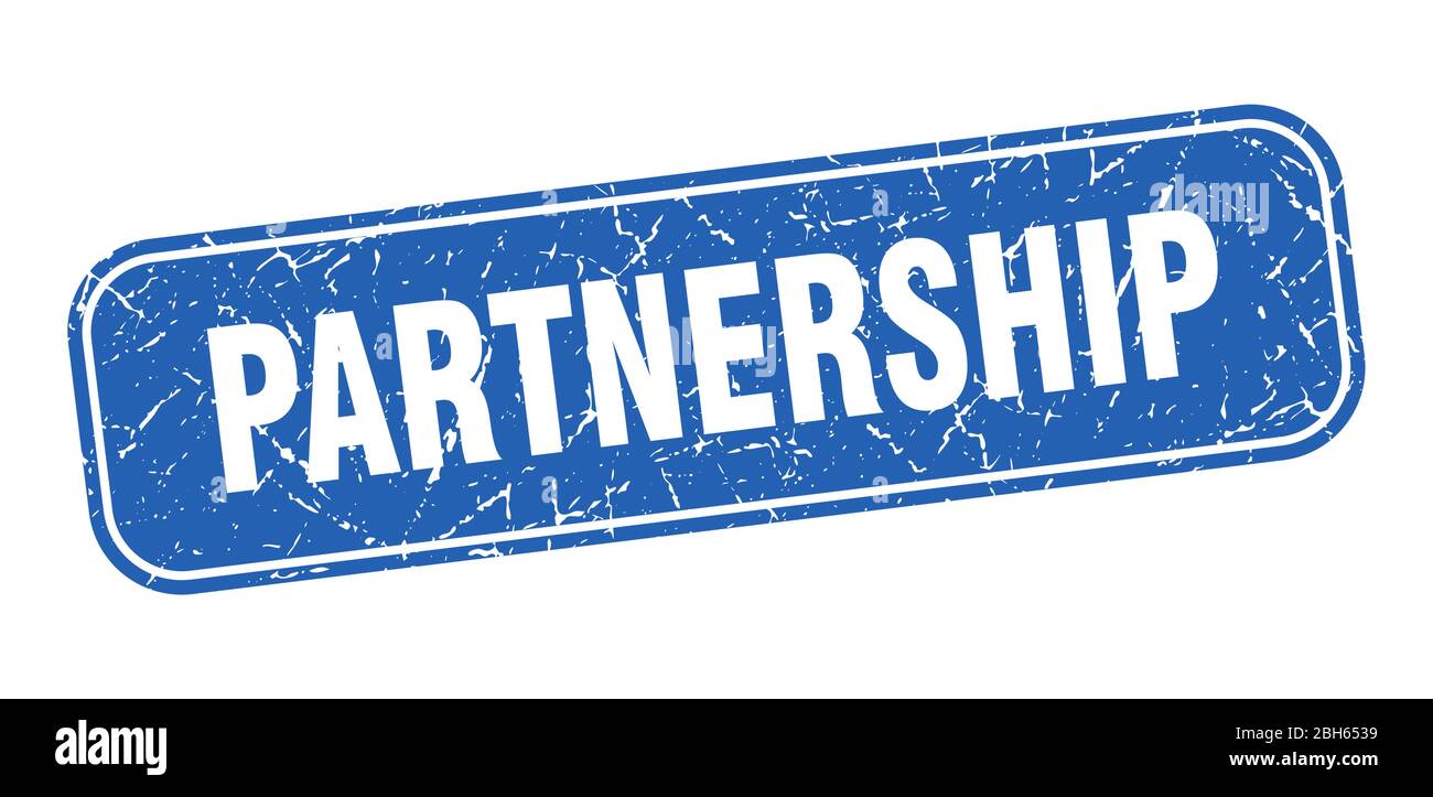 partnership stamp. partnership square grungy blue sign Stock Vector ...