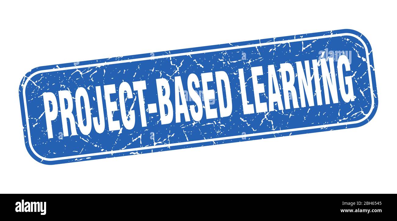 project-based learning stamp. project-based learning square grungy blue ...