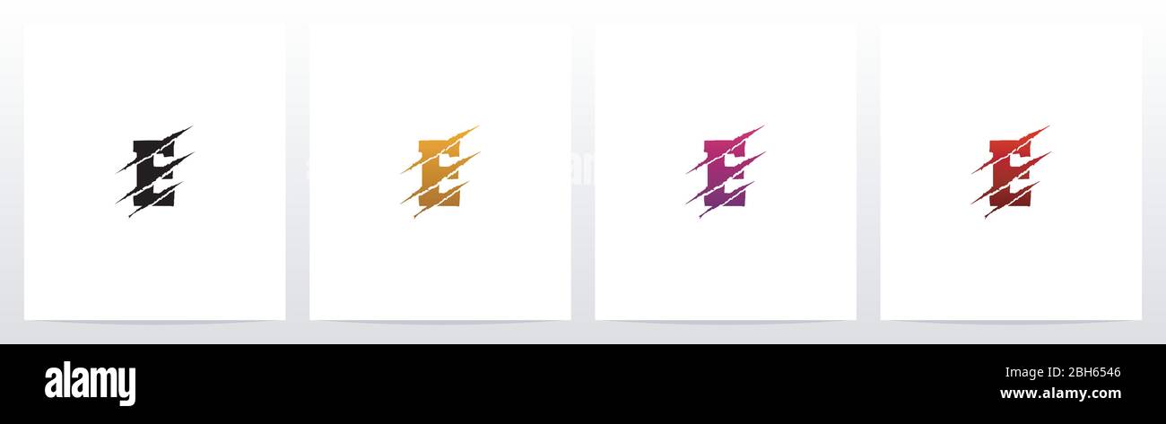 Claw Marks On Letter Logo Design E Stock Vector Image & Art - Alamy