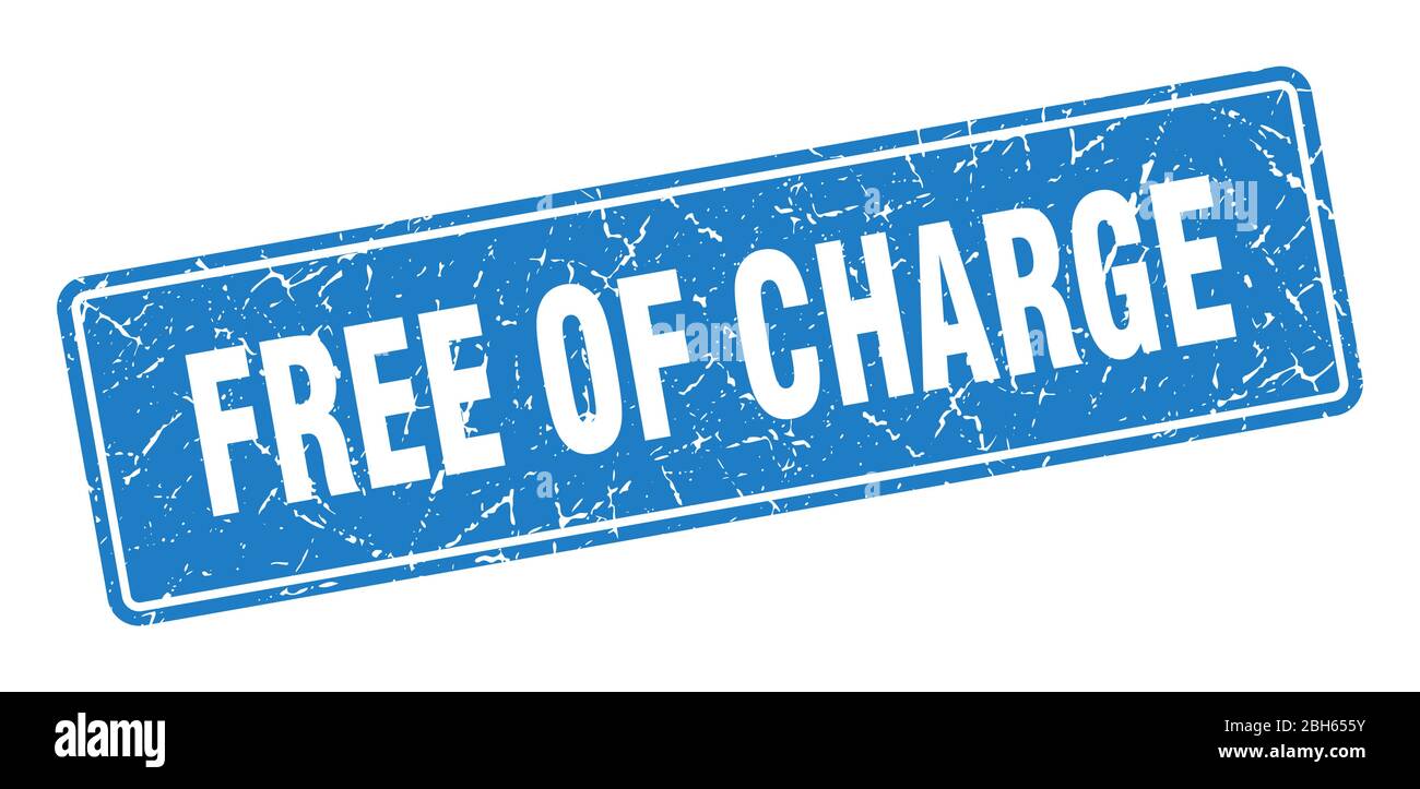 free of charge stamp. free of charge vintage blue label. Sign Stock ...