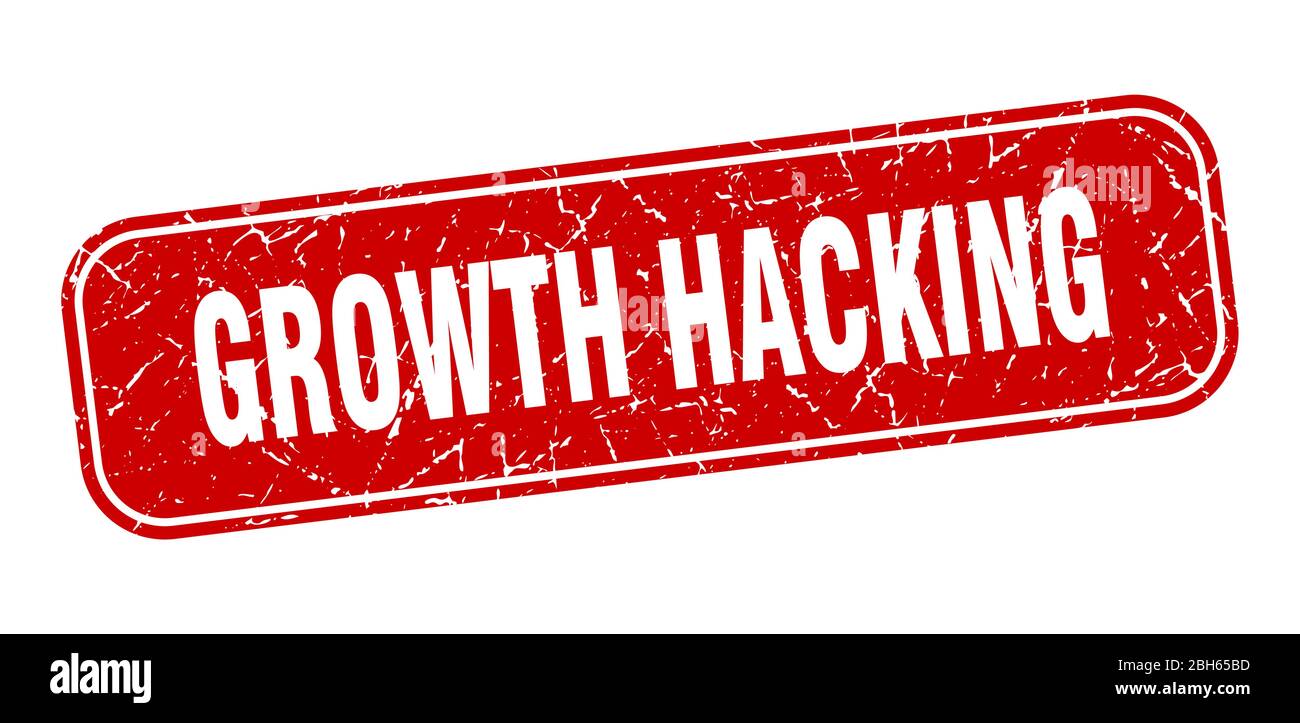 growth hacking stamp. growth hacking square grungy red sign Stock ...