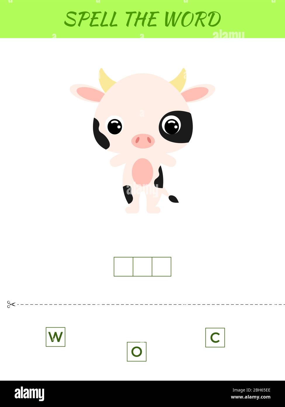 Spelling word scramble game template. Educational activity for ...