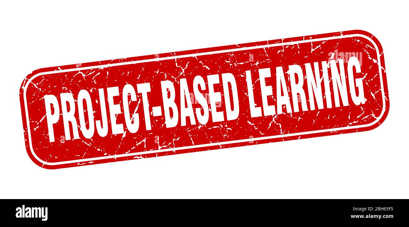 project-based learning stamp. project-based learning square grungy red ...