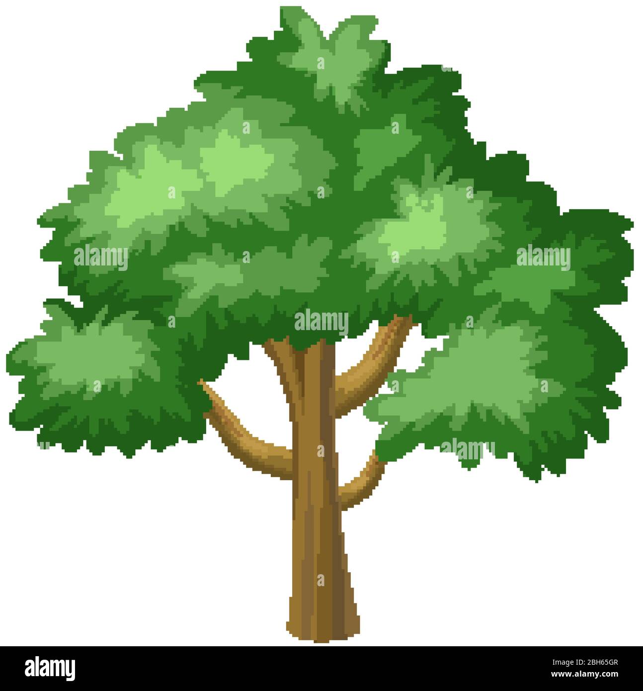 One big tree on white background illustration Stock Vector Image & Art ...