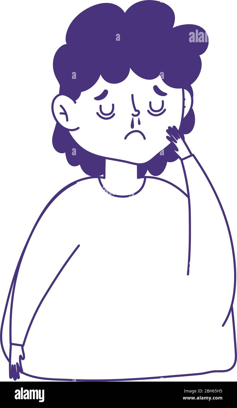 Sick man with fatigue cold fever design of Covid 19 epidemic disease ...