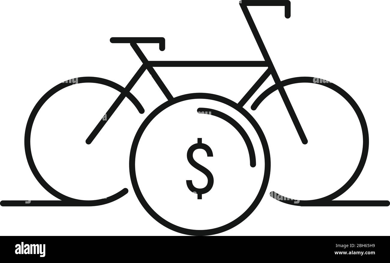 Rent bike business icon. Outline rent bike business vector icon for web ...