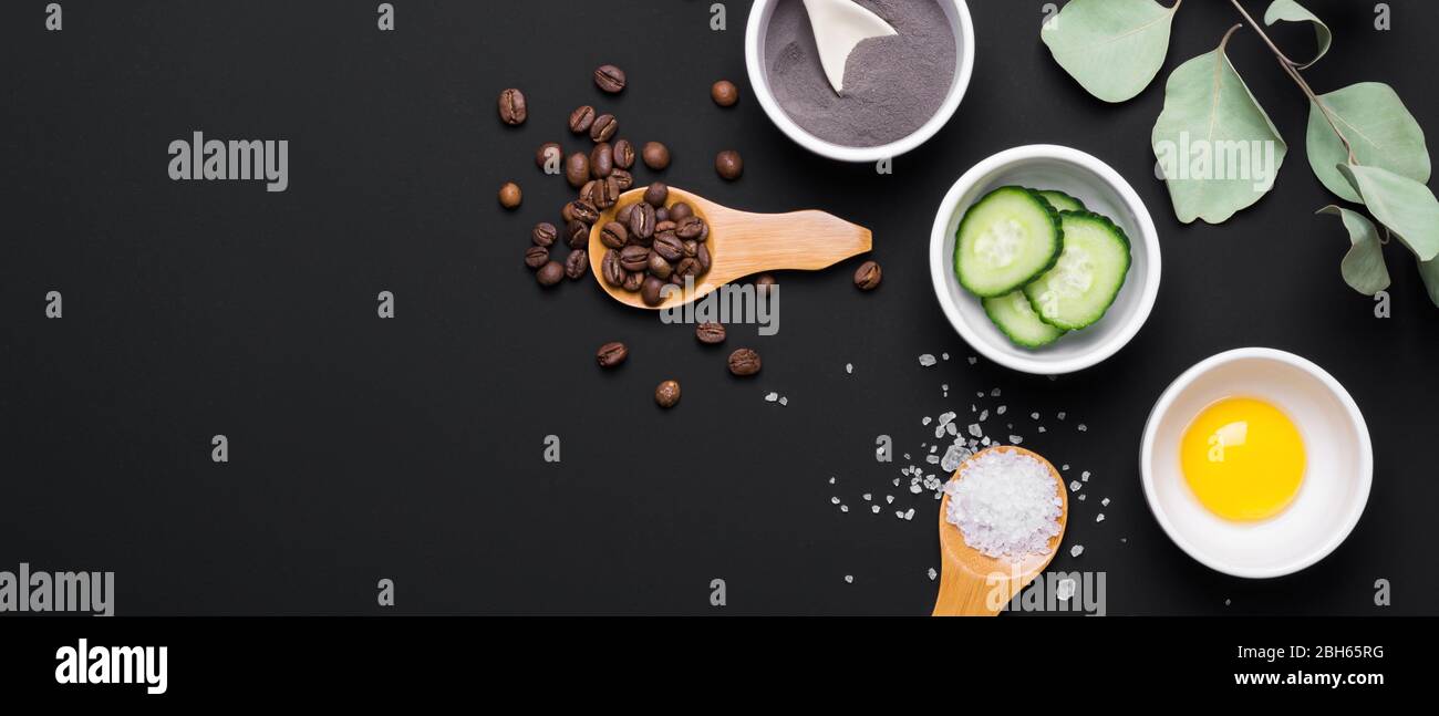 Natural ingredients for making DIY skin care cosmetic. Set of various ...