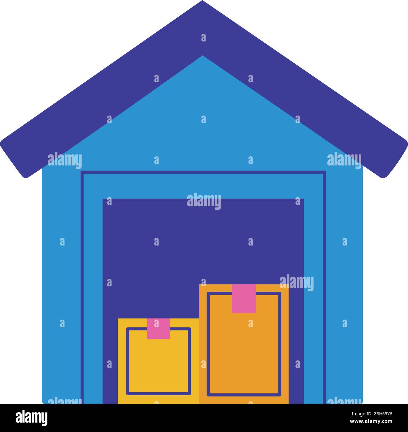 pile of boxes in warehouse delivery service flat style Stock Vector ...