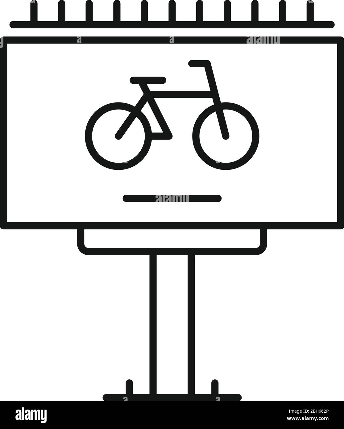 Bike rent billboard ad icon. Outline bike rent billboard ad vector icon ...