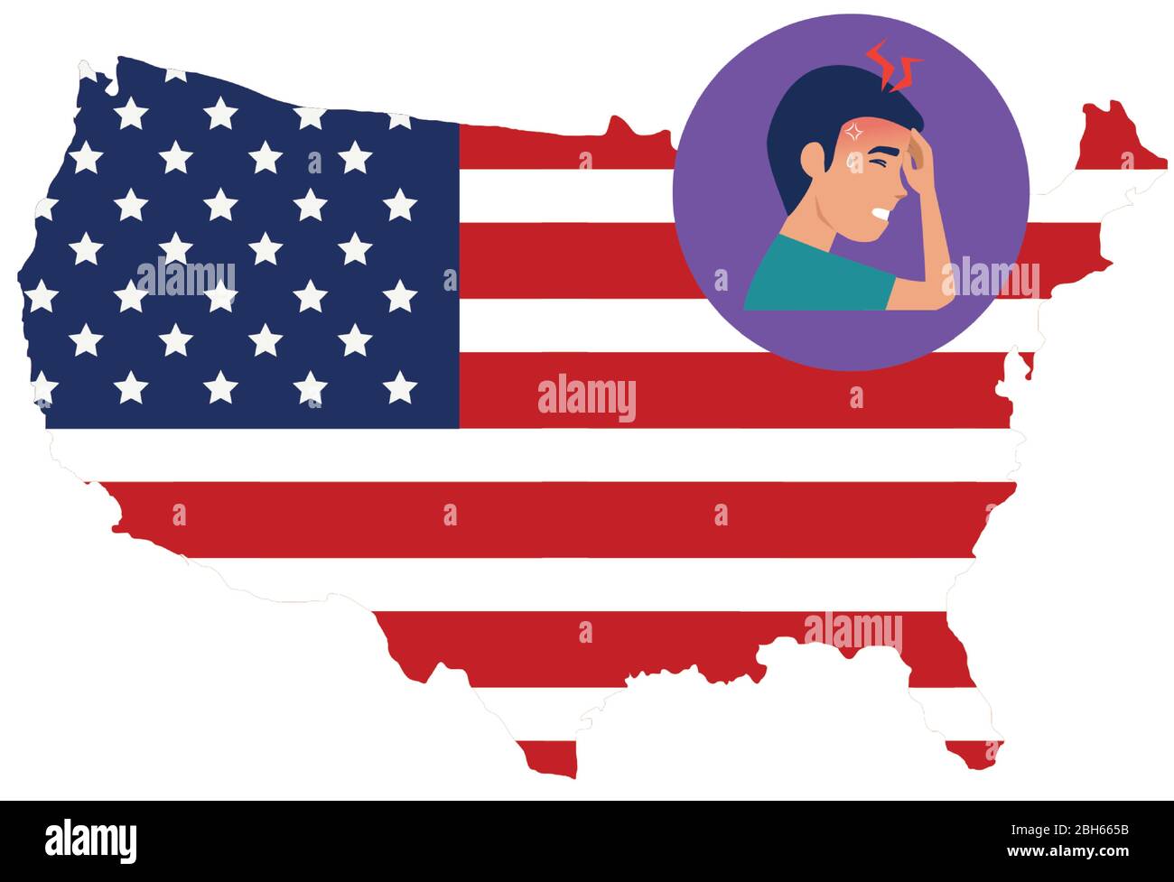 map of usa with man sick of covid 19 Stock Vector Image & Art - Alamy
