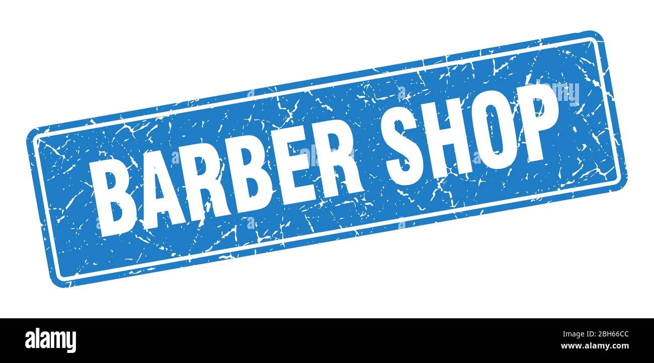 barber shop stamp. barber shop vintage blue label. Sign Stock Vector ...