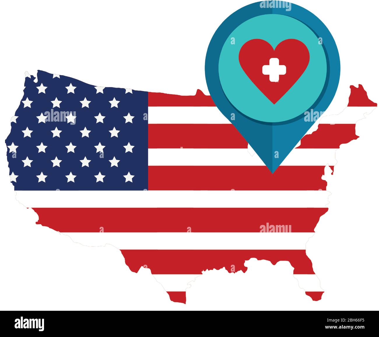 map of usa with symbol heart health Stock Vector Image & Art - Alamy