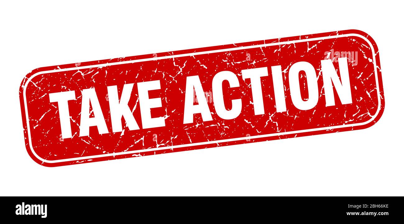 take action stamp. take action square grungy red sign Stock Vector ...