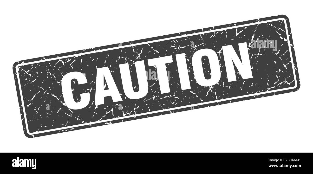 caution stamp. caution vintage black label. Sign Stock Vector Image ...