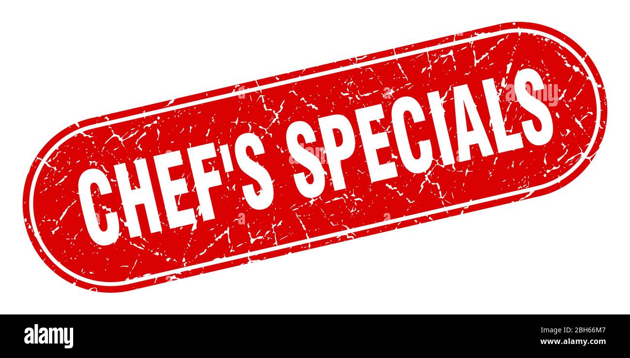 chef's specials sign. chef's specials grunge red stamp. Label Stock ...