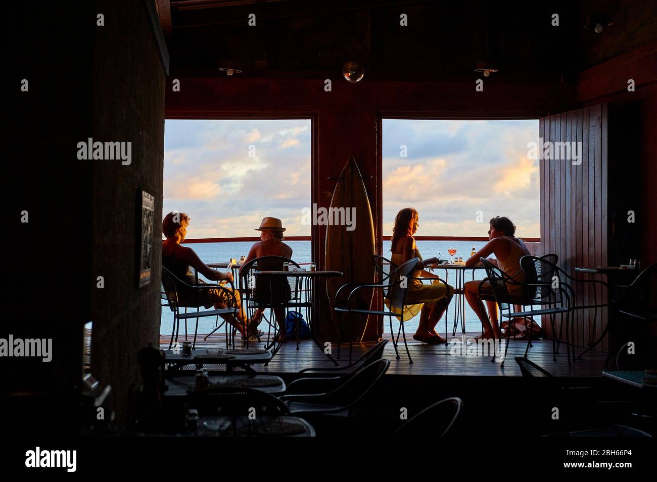 Surfers Cafe Oistins, Barbados Stock Photo - Alamy
