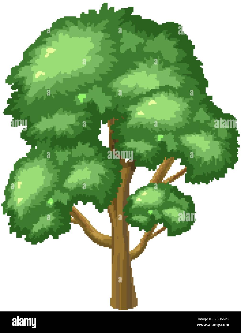 One big tree on white background illustration Stock Vector Image & Art ...