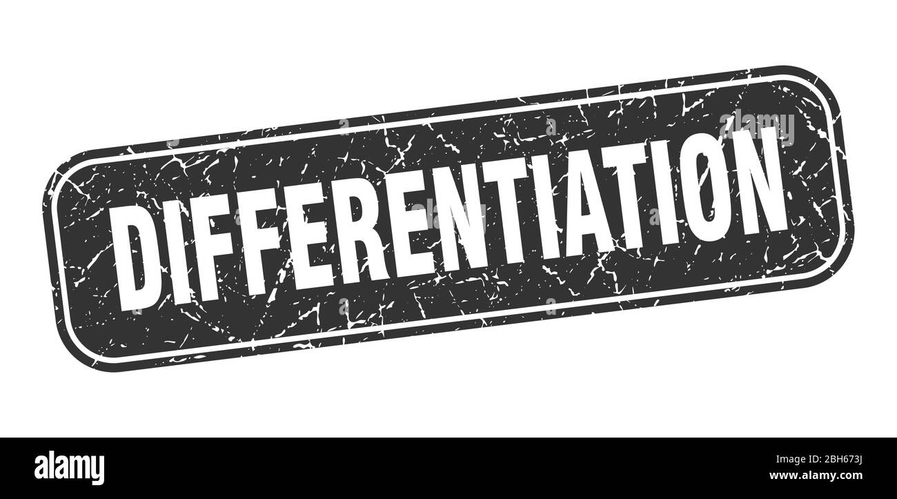differentiation stamp. differentiation square grungy black sign Stock ...