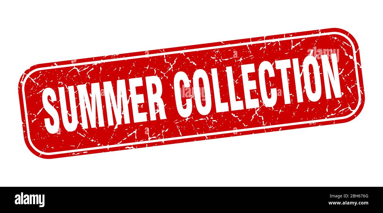 summer collection stamp. summer collection square grungy red sign Stock ...