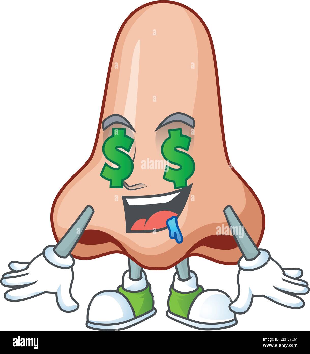 mascot character style of rich nose with money eyes Stock Vector Image ...