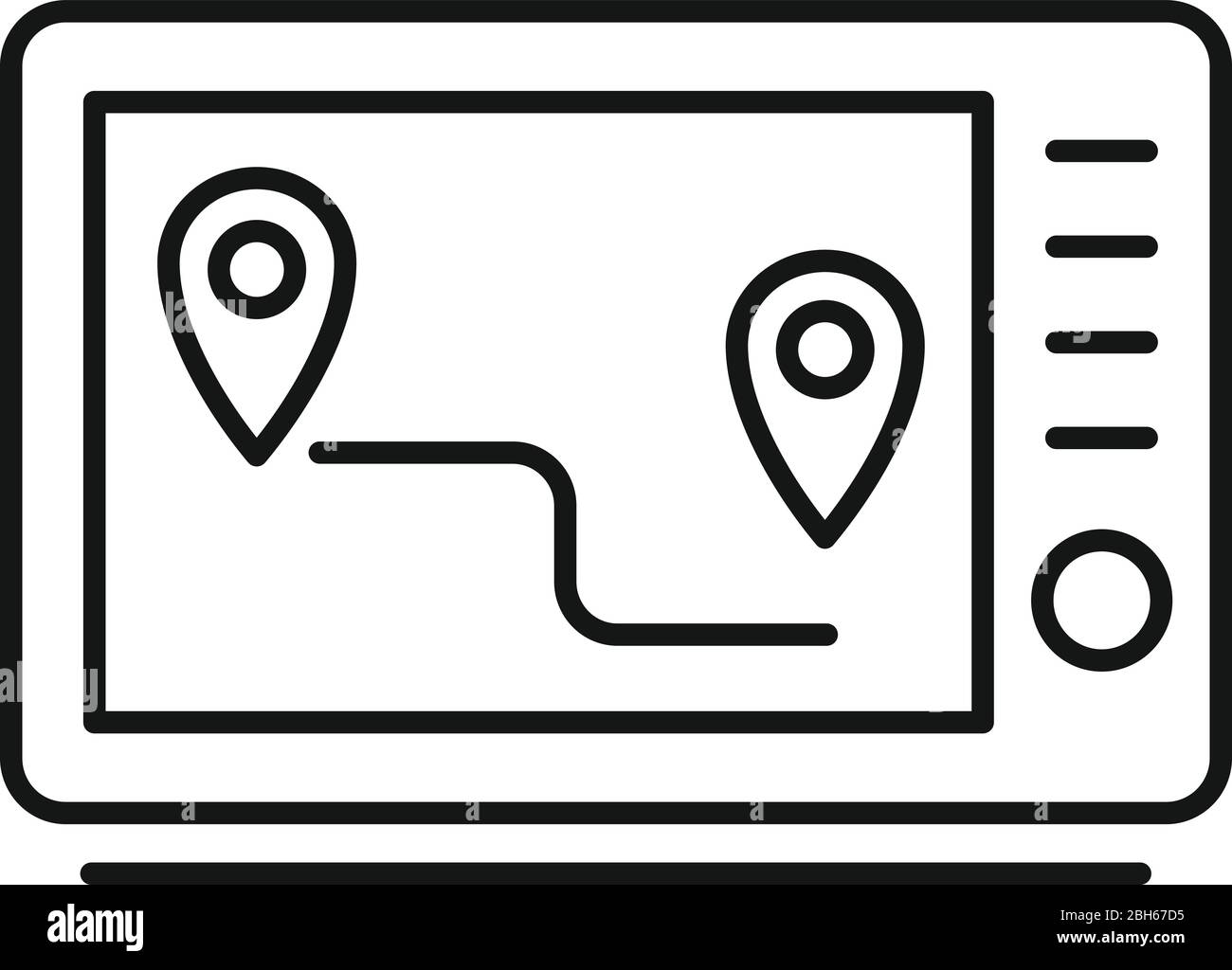 Bike rent location icon. Outline bike rent location vector icon for web ...