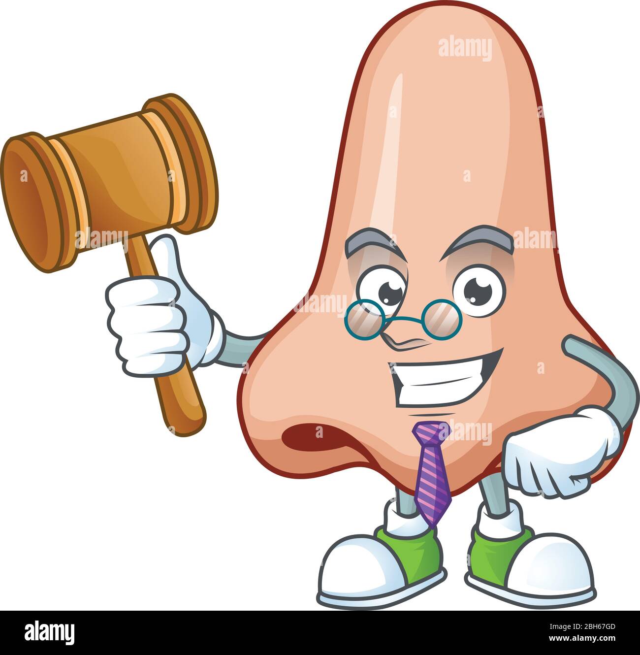 Charismatic Judge nose cartoon character design with glasses Stock ...