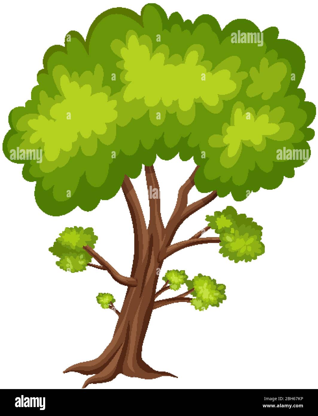 One big tree on white background illustration Stock Vector Image & Art ...