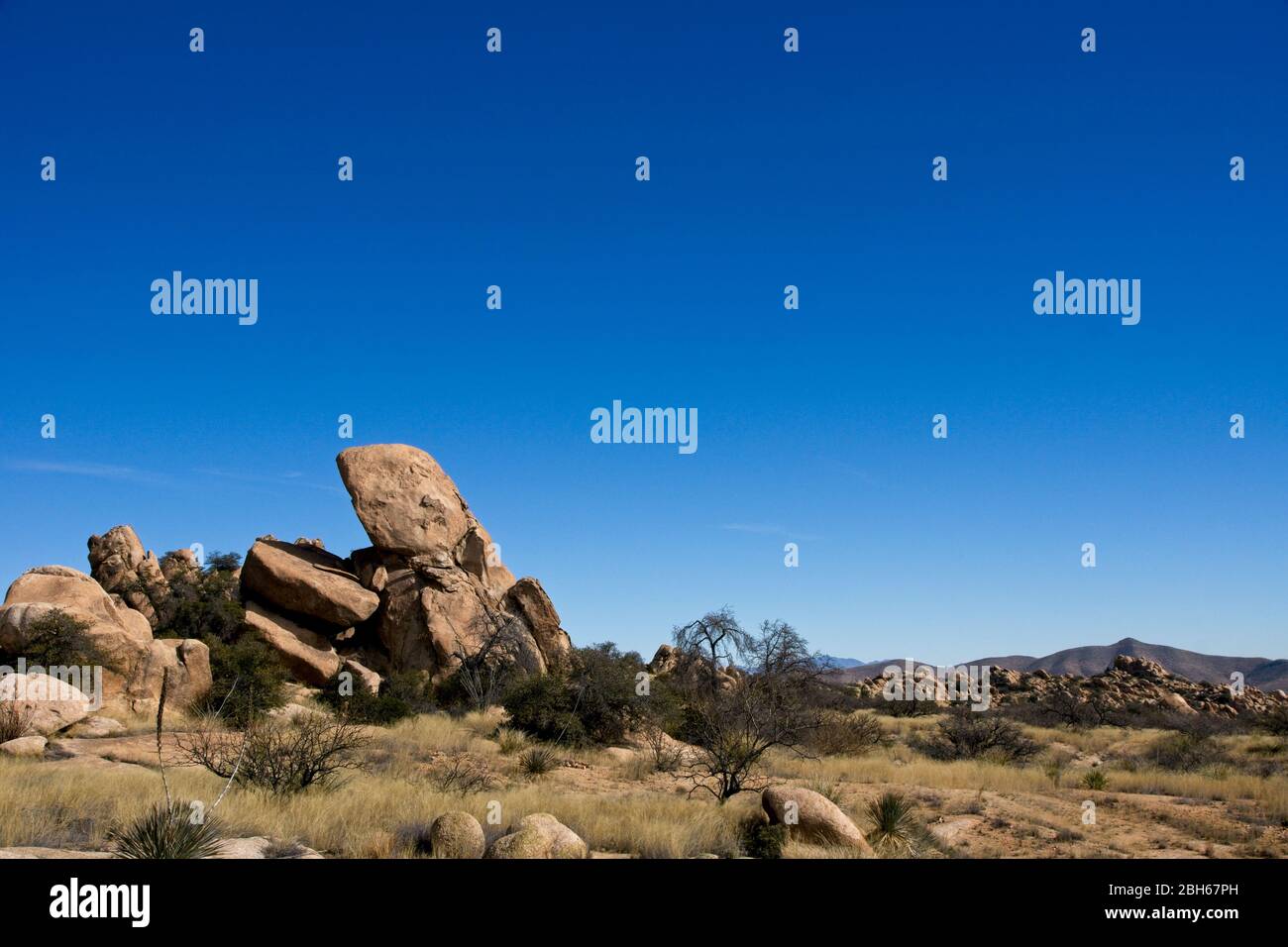 Giant granite boulders in Texas Canyon in Cochise County Arizona Stock ...