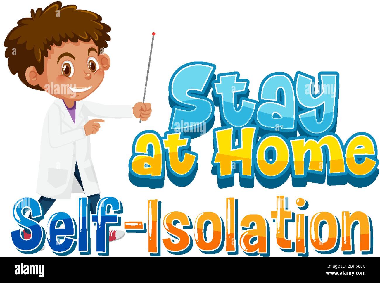 Self isolation to avoid spreading corona virus illustration Stock ...